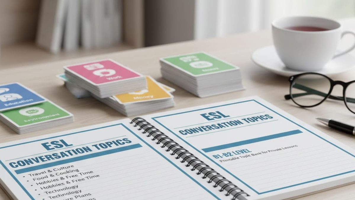 ESL Topics for Conversation (B1–B2): Printable Topic Bank for Private ...